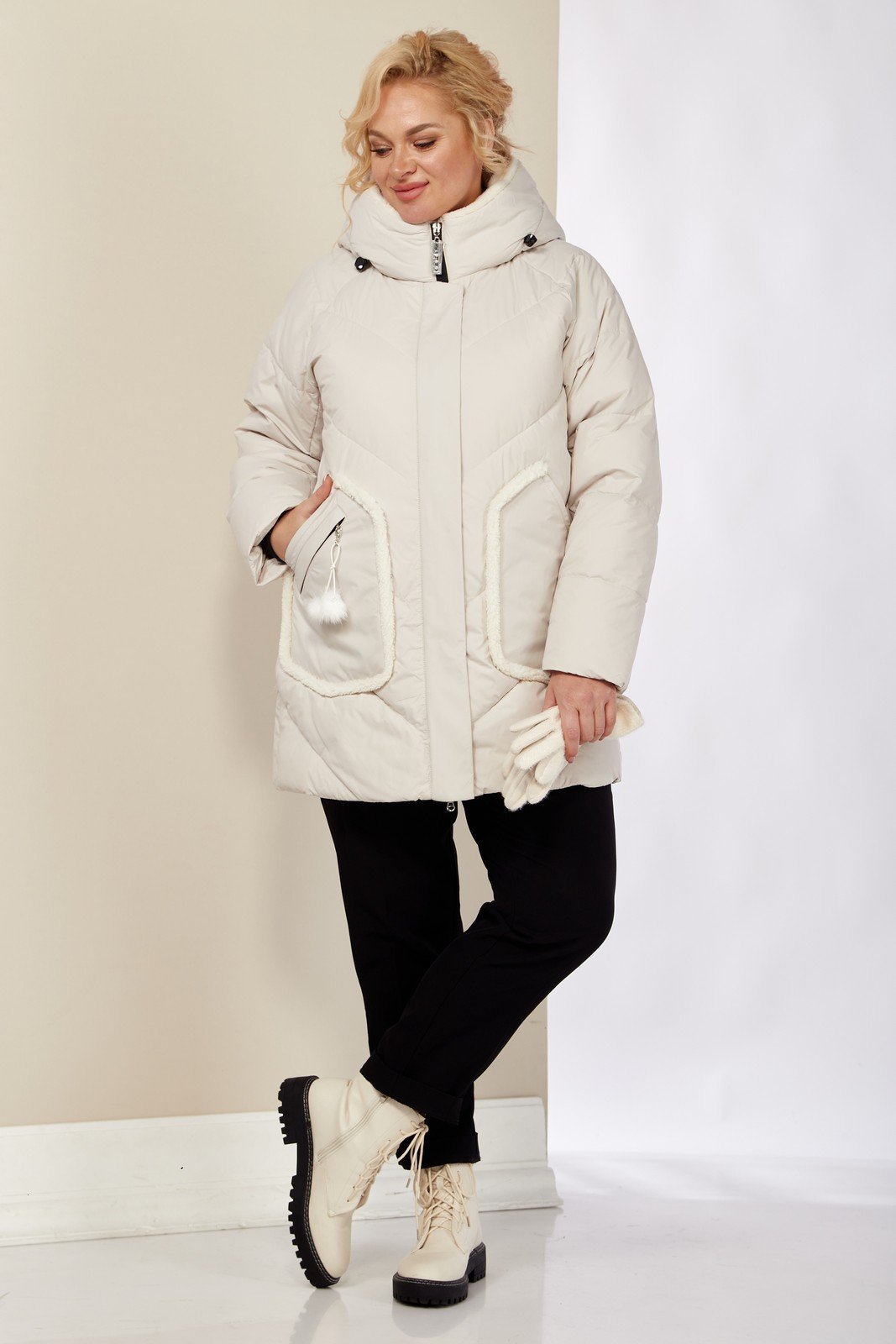 Куртка 2131 молочный Shetti купить в интернет магазине Велесмода